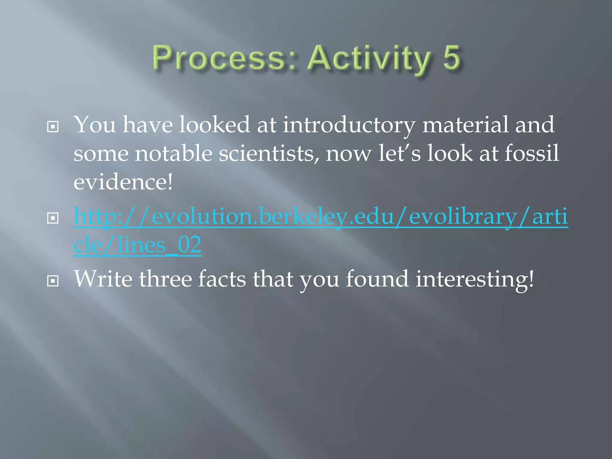 CI 350 The Theory of Evolution Webquest | PPTX