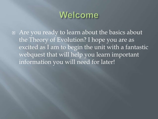 CI 350 The Theory of Evolution Webquest | PPTX | Biological Sciences | Science