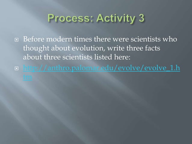 CI 350 The Theory of Evolution Webquest | PPTX | Biological Sciences ...