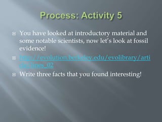 CI 350 The Theory of Evolution Webquest | PPTX