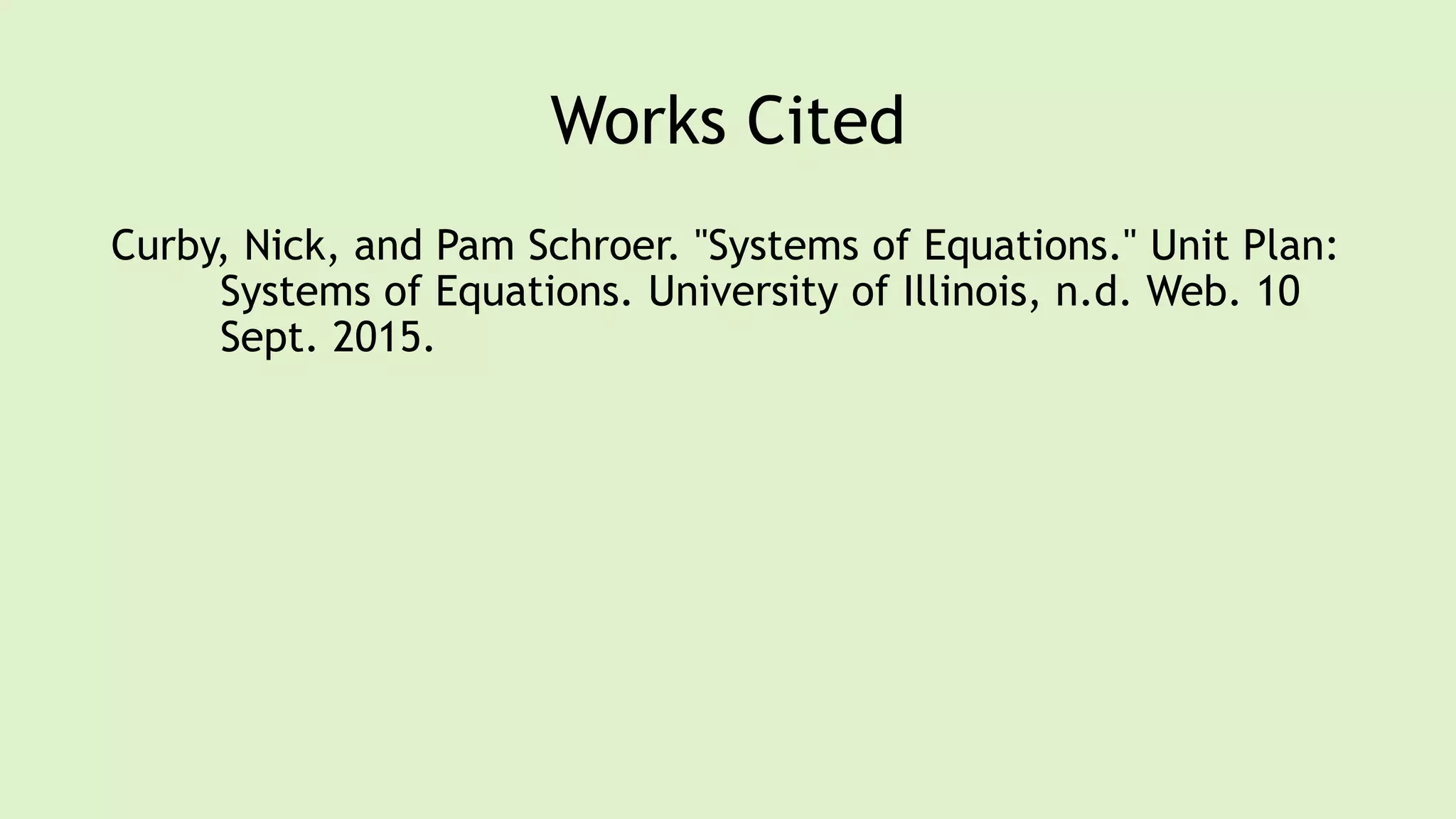 Systems of Equations Unit Plan | PPTX