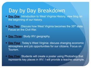 West Virginia History Unit Plan | PPTX