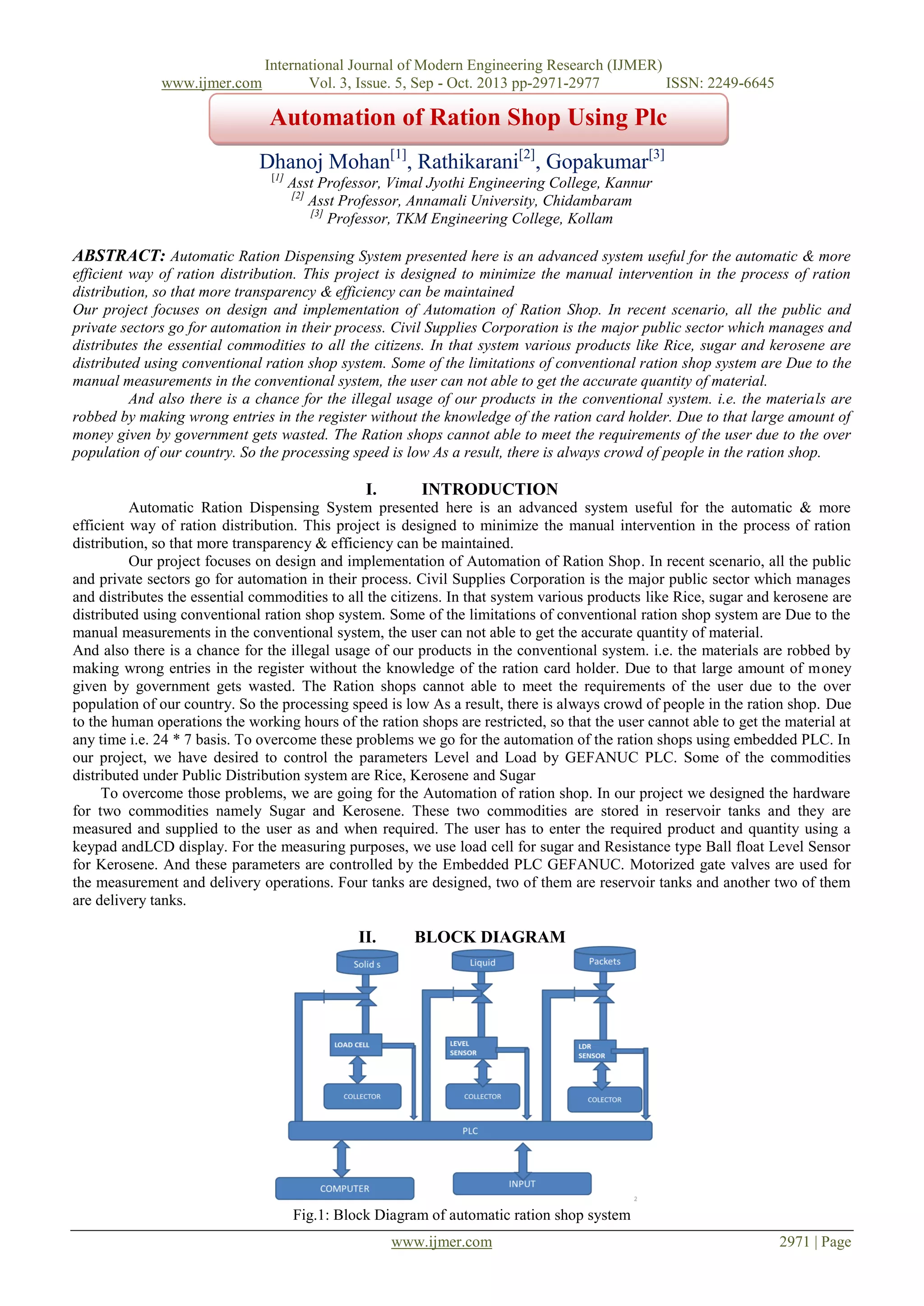 Automation of Ration Shop Using Plc | PDF