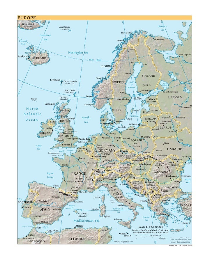 Cia World Factbook Reference Map Europe
