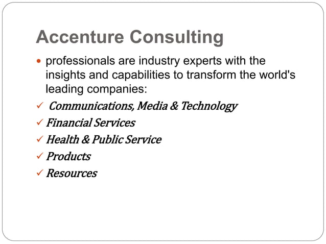 Accenture organisational structure | PPTX | Management Consulting ...