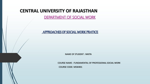 approaches of social work pratice | PPTX