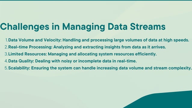 Data Streaming and Stream management system | PDF | Databases | Computer Software and Applications