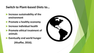 Plant-based Diets to Increase Sustainability-Alyssa Atkinson | PPTX | Agriculture | Industries