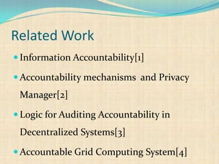 Ensuring Distributed Accountability for Data Sharing in the Cloud | PPT