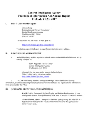 Cia fy2017 foia_annual_report | PDF