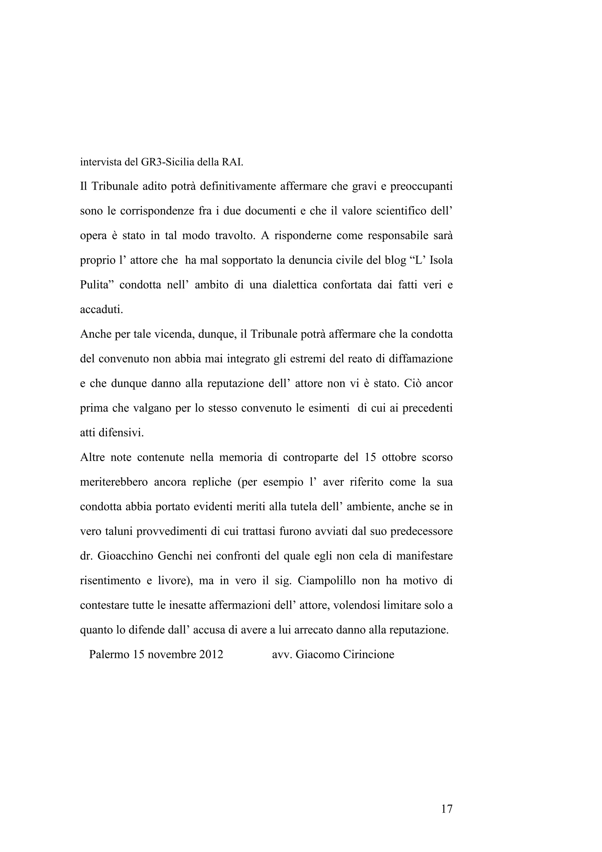 Ciampolillo replic amemoria.art.183,6° n.2-151112 | PDF