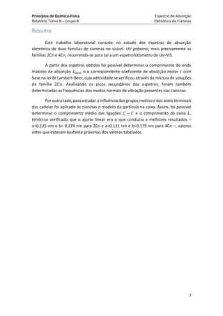 Espetros de Absorção Eletrónica de Cianinas | PDF