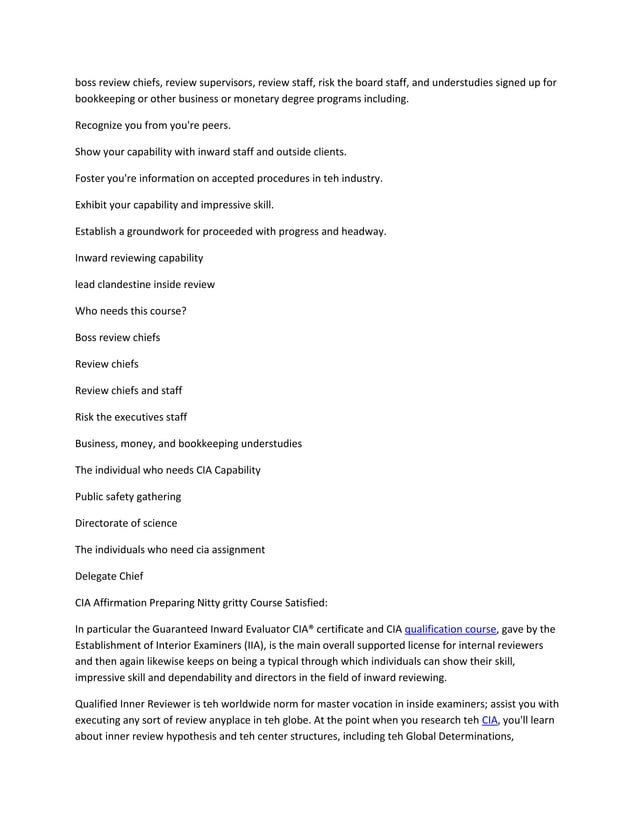 cia certification | PDF