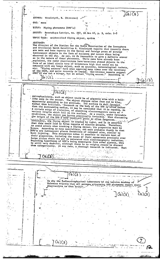 Cia ufo document 10 dec 1967 | PDF