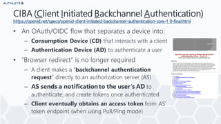 Client Initiated Backchannel Authentication (CIBA) and Authlete’s Approach | PDF