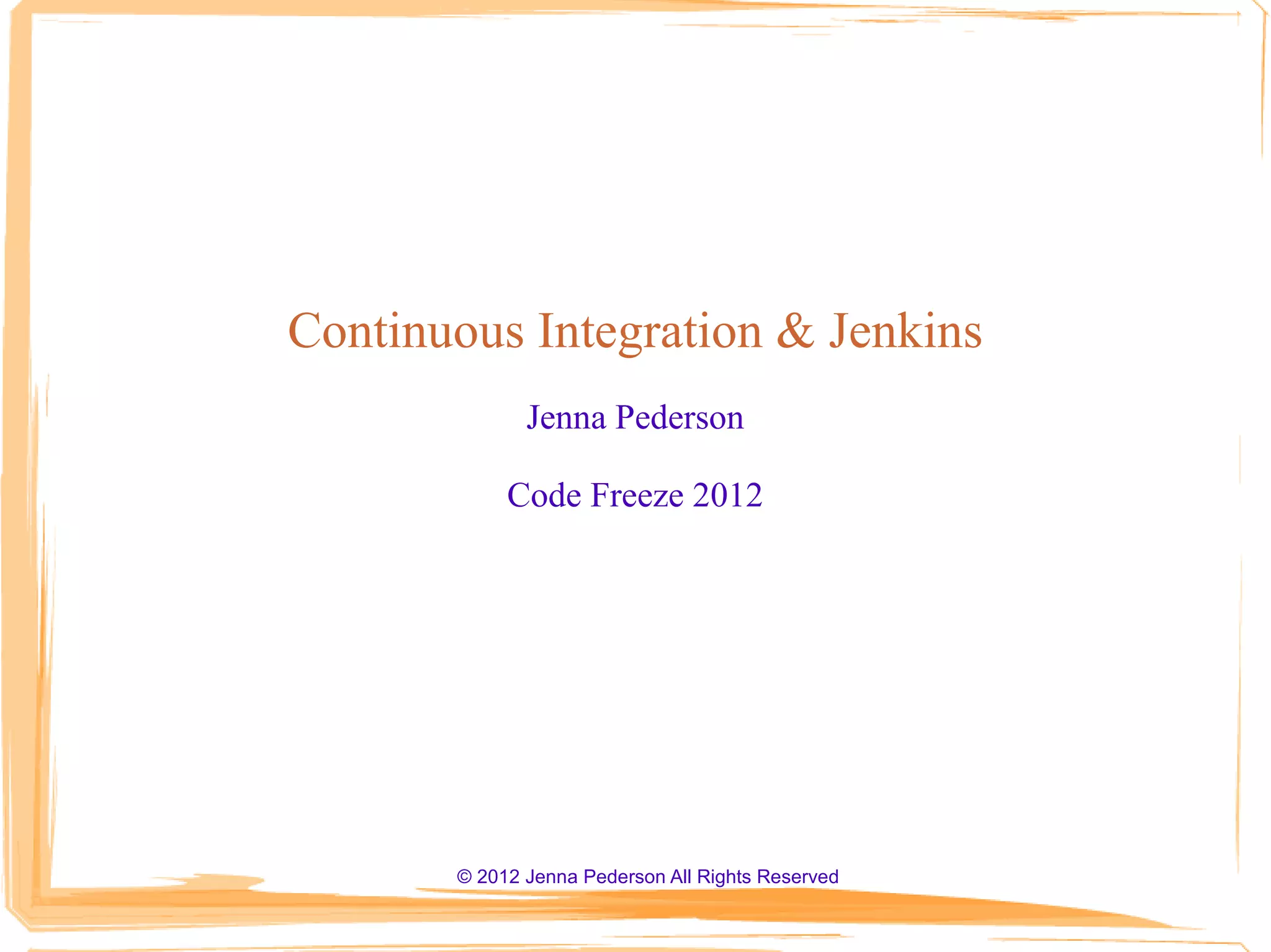 Ci Basics & Jenkins | ODP