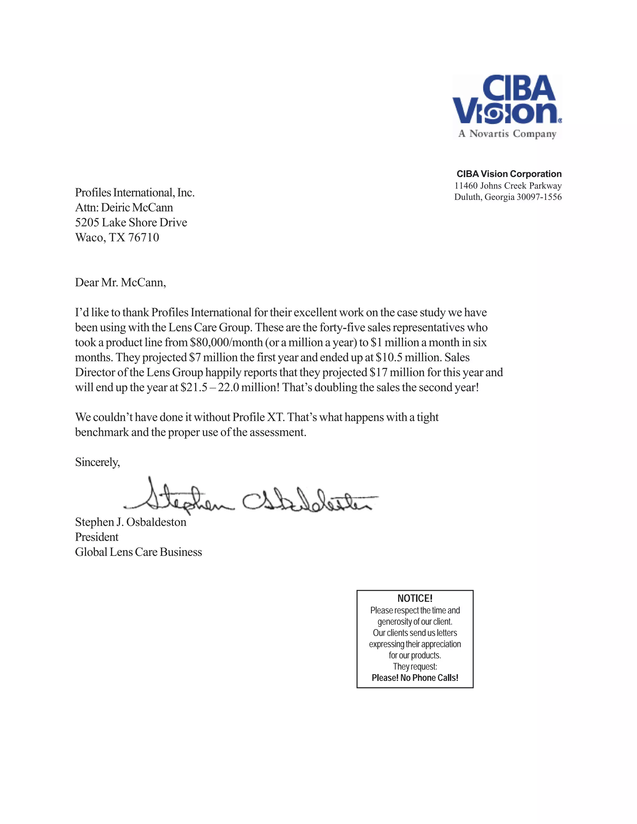 Ciba Vision Results | PDF