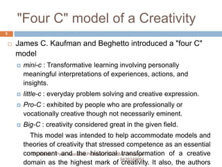 Basics of Creativity, Innovation and The Business Incubator Players.pptx