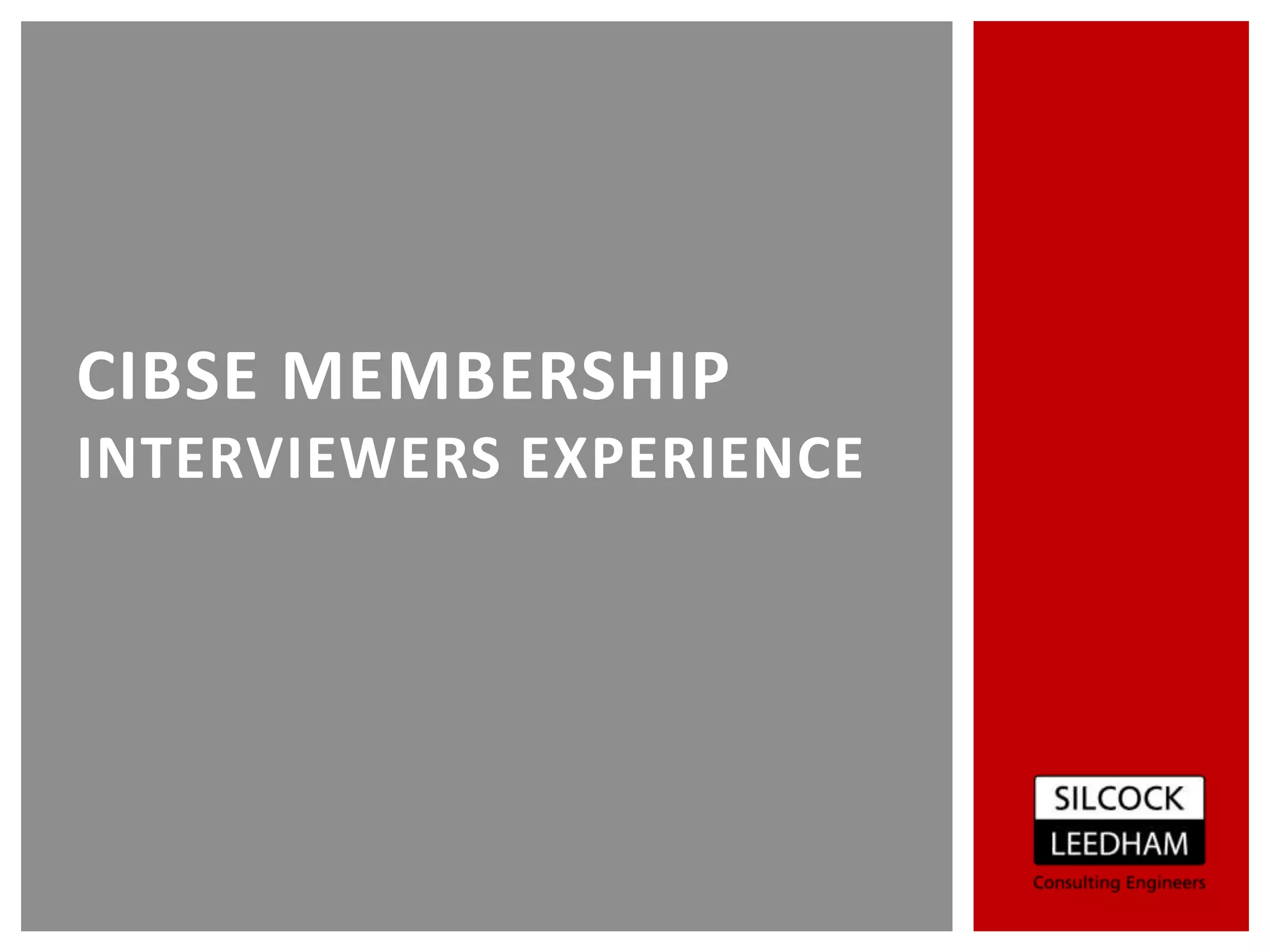 CIBSE Membership interview advice | PPTX | Business Expos & Conferences ...