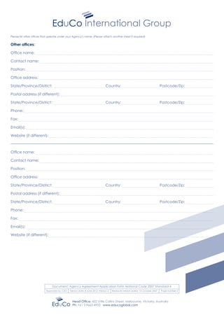Cambridge International College Cic australia forms-2014-agent ...