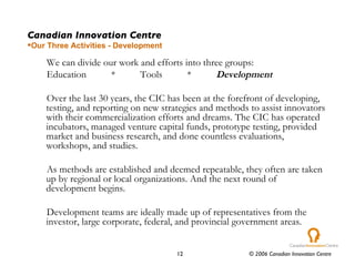 CIC overview | PPT | Business | Business and Finance