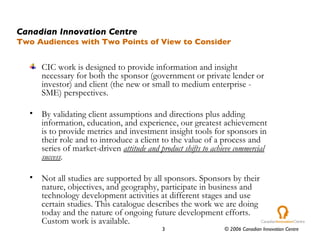 CIC overview | PPT | Business | Business and Finance