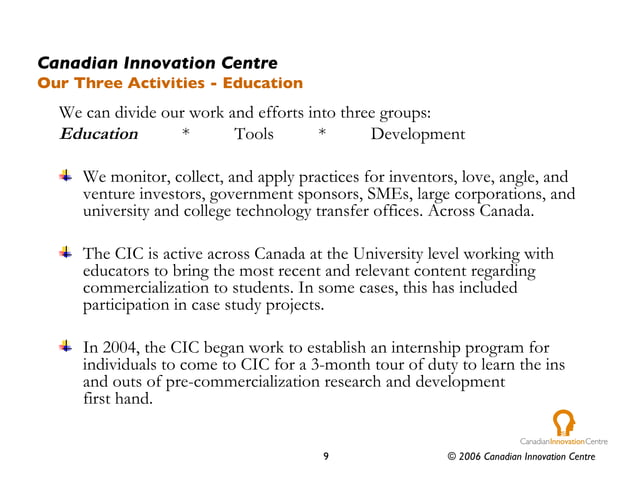 CIC overview | PPT | Business | Business and Finance