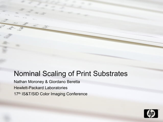 CIC 17 - Nominal Scaling of Print Substrates | PPT