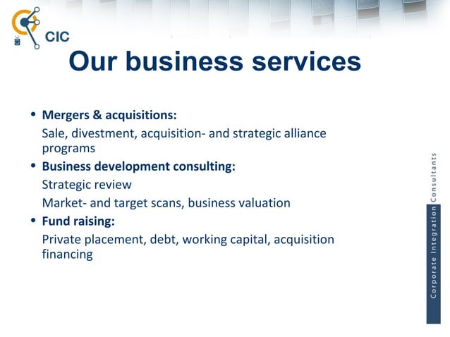 CIC company presentation | PPT
