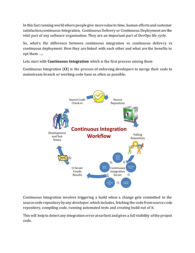 Continuous Integration vs Continuous Delivery vs Continuous Deployment