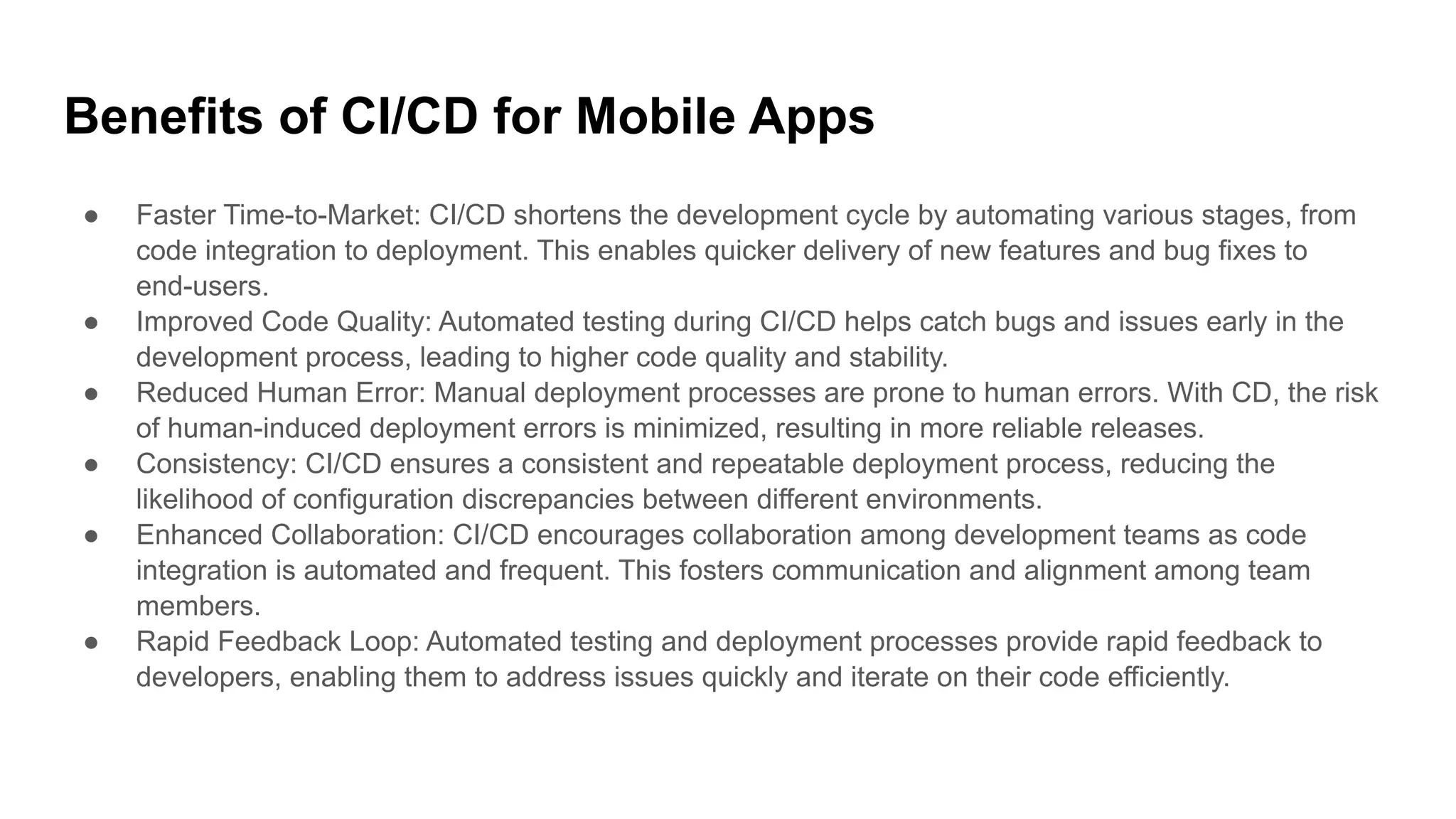 Streamlining Mobile App Development with CI/CD A Pathway to Efficiency and Quality | PDF