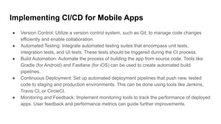 Streamlining Mobile App Development with CI/CD A Pathway to Efficiency and Quality | PDF