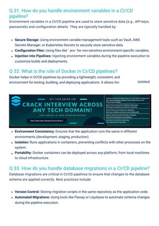 CI CD Pipeline Interview Questions PDF By ScholarHat | PDF
