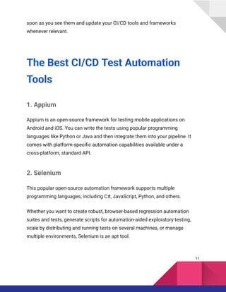 CI/CD Test Automation: Key Strategies, Tools, and Challenges | PDF