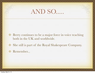 Cicely berry pp | PDF
