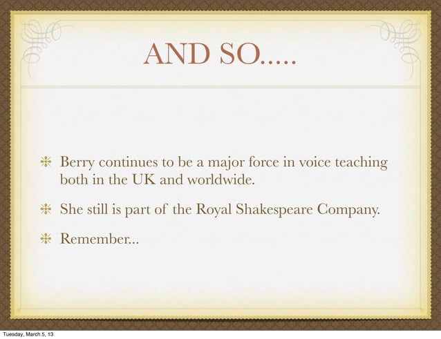 Cicely berry pp | PDF | Books and Literature