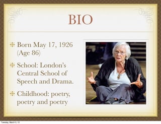 Cicely berry pp | PDF