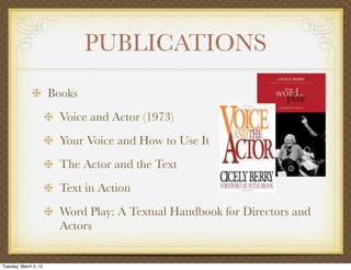 Cicely berry pp | PDF