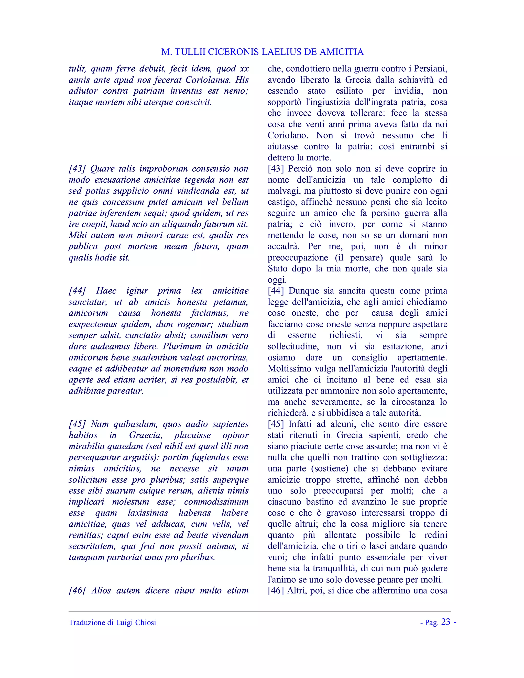 Cicerone - Laelius de amicitia | PDF