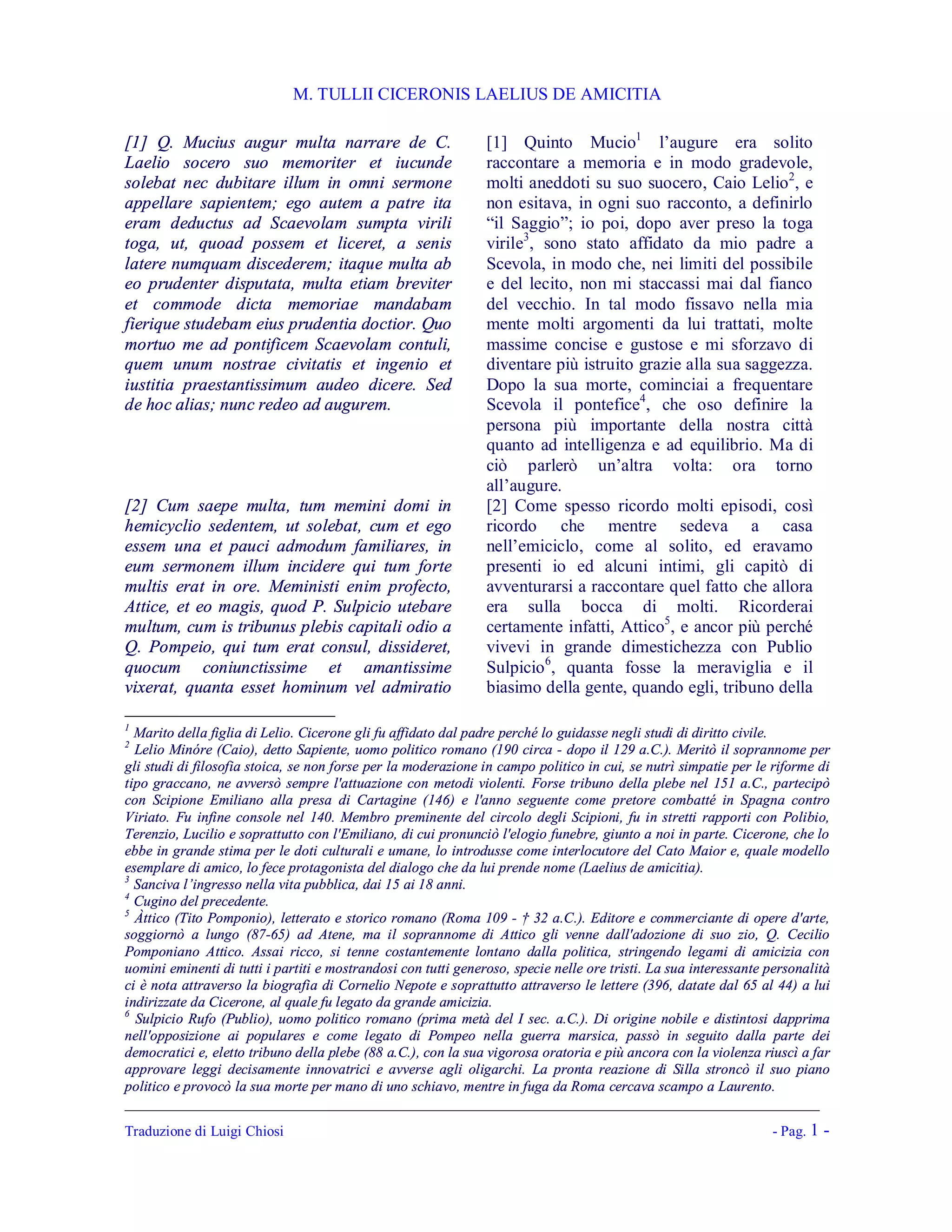 Cicerone - Laelius de amicitia | PDF