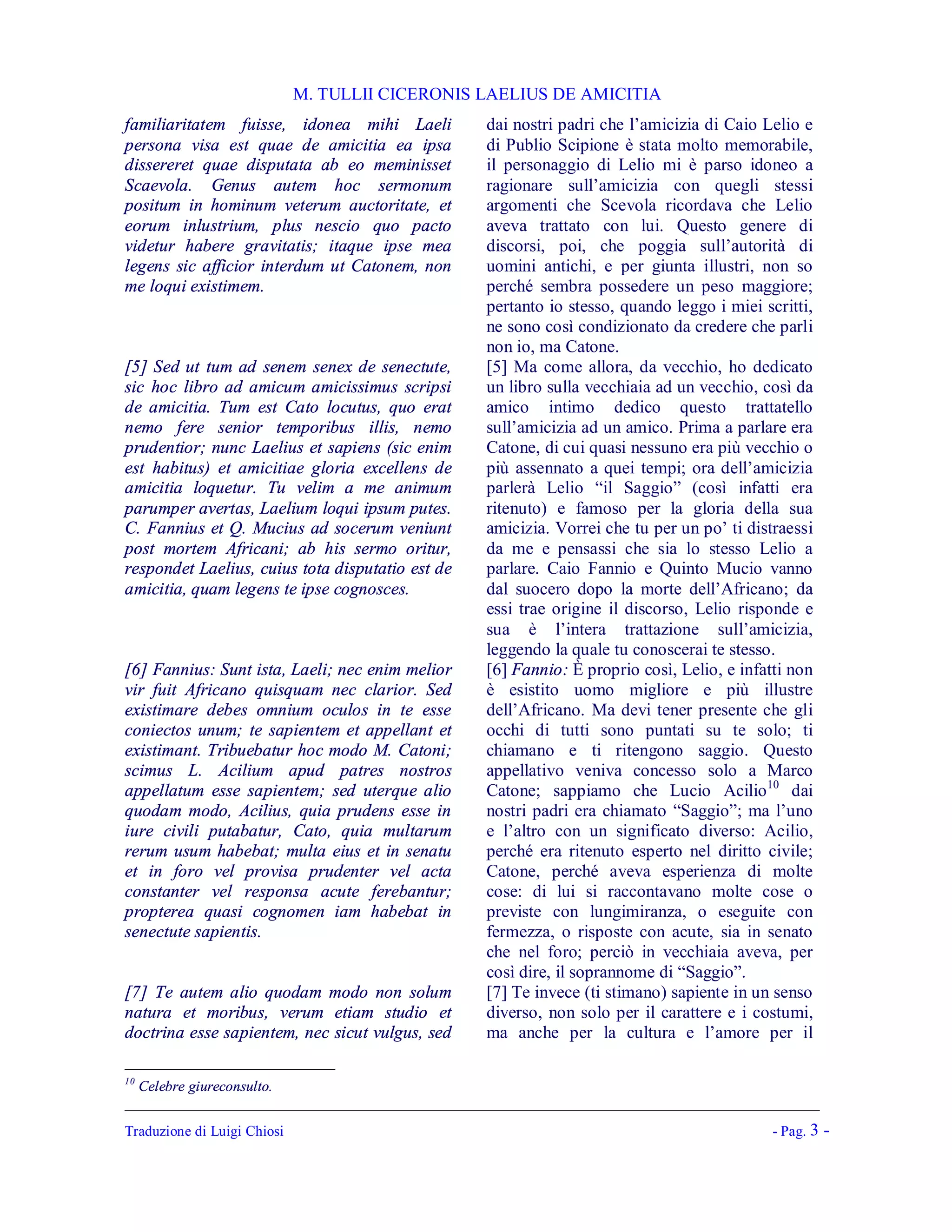 Cicerone - Laelius de amicitia | PDF