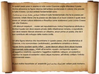 Cicerone profilo e pro archia | PPT
