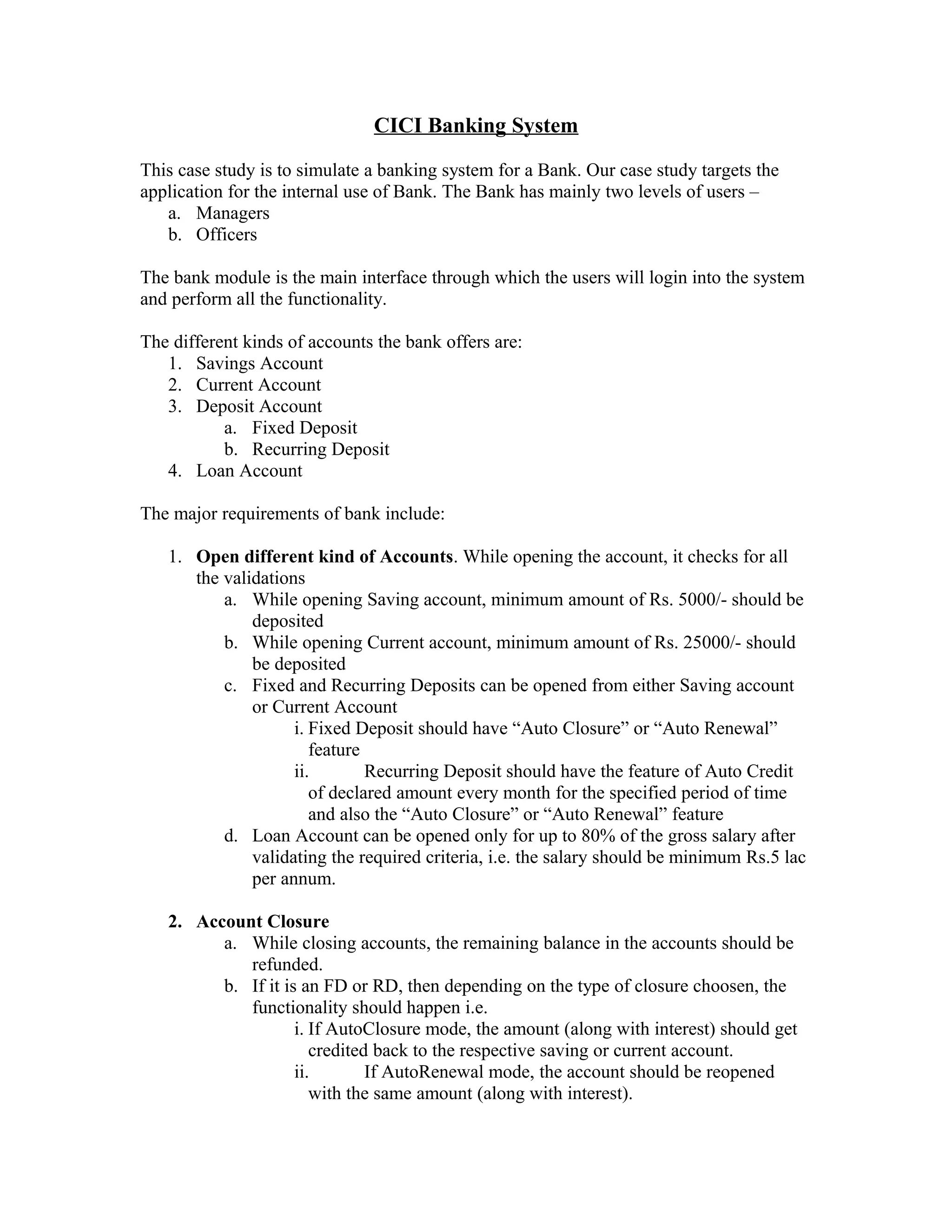 Cici banking system | DOC