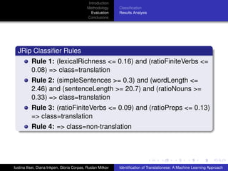 Identification of Translationese: A Machine Learning Approach | PDF ...