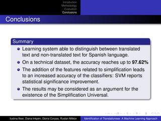 Identification of Translationese: A Machine Learning Approach | PDF | Technology & Computing