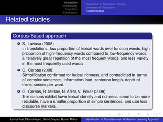 Identification of Translationese: A Machine Learning Approach | PDF | Technology & Computing