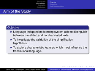 Identification of Translationese: A Machine Learning Approach | PDF | Technology & Computing