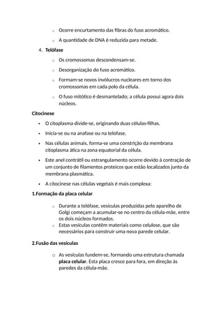 CICLO CELULAR 11 ano Biologia e Geologia | DOCX