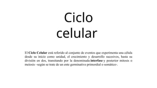 ciclo_celular, definición, características, proceso, fases, | PPTX