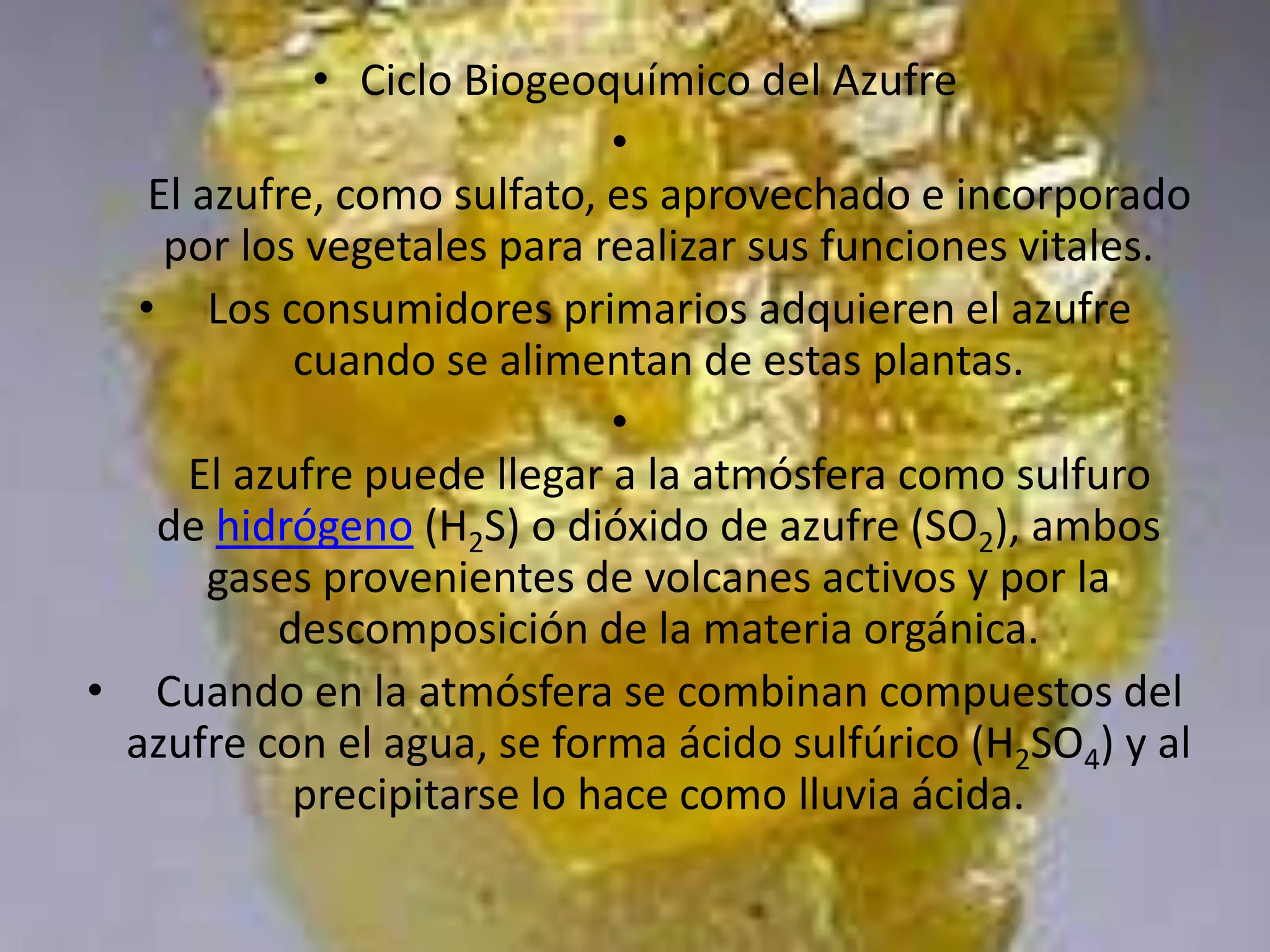 Ciclo del azufre | PPT